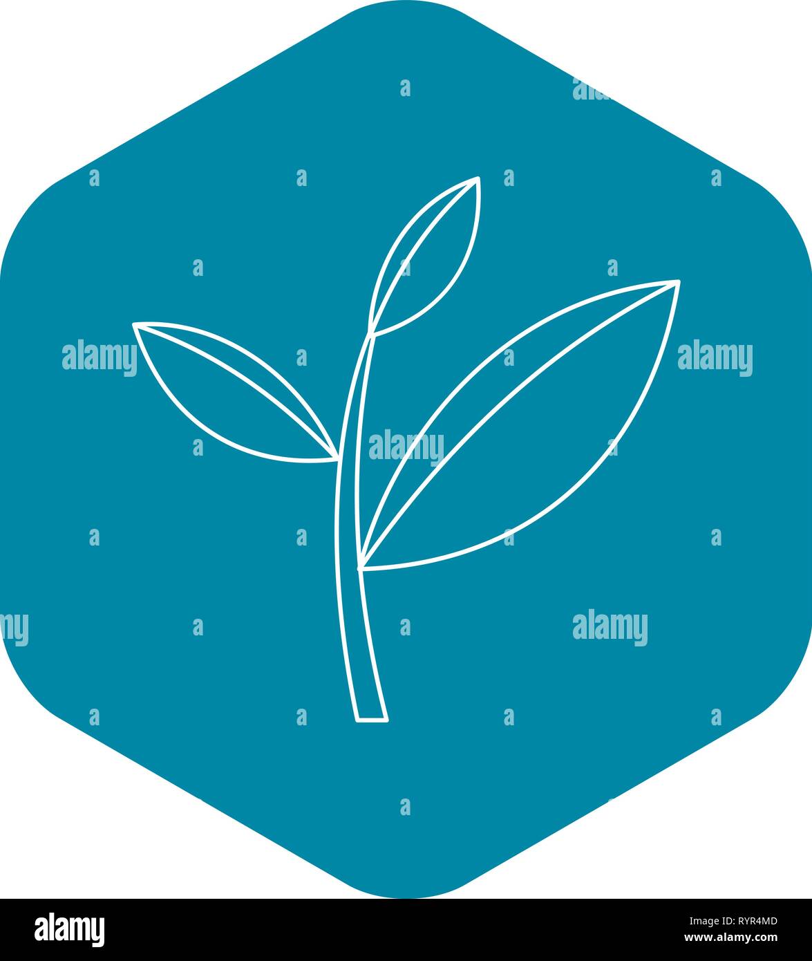 Tea leaf icon, outline style Stock Vector Image & Art - Alamy