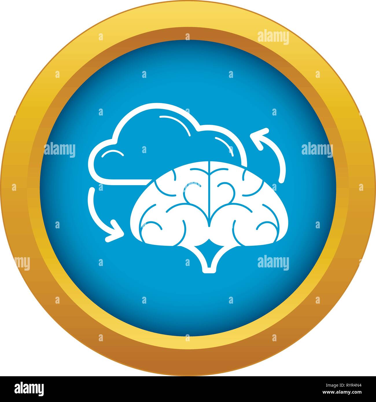 Brain icon blue vector isolated Stock Vector Image & Art - Alamy