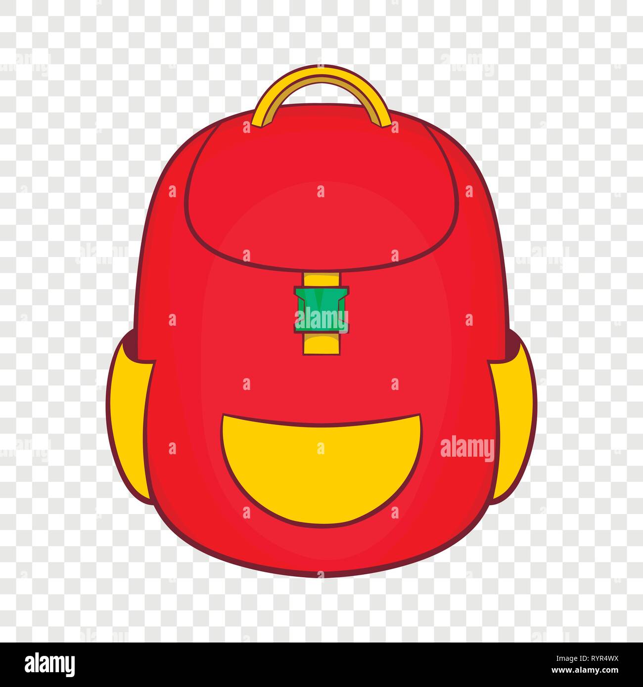 Red backpack icon in cartoon style Stock Vector Image & Art - Alamy