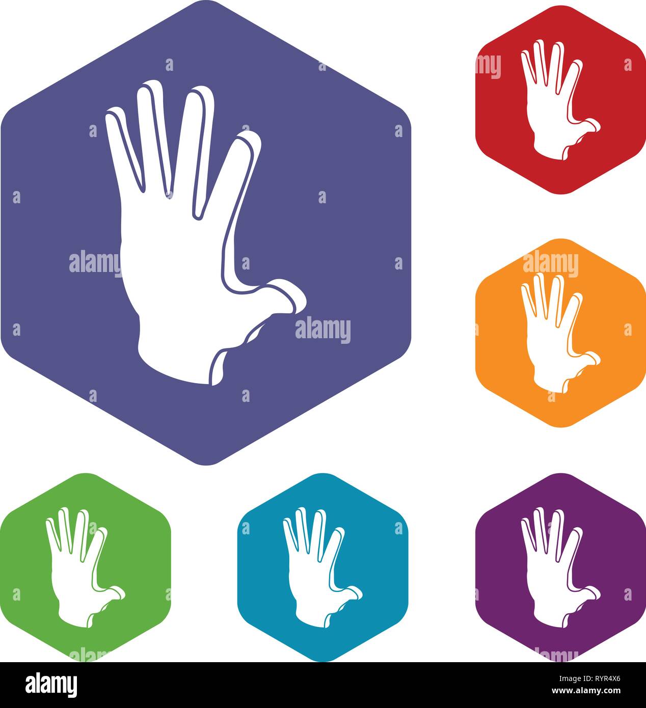 Election greeting hand icons vector hexahedron Stock Vector Image & Art ...