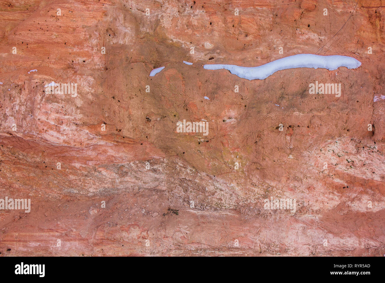 Red clay break. Natural cliffs. Red clay Stock Photo - Alamy