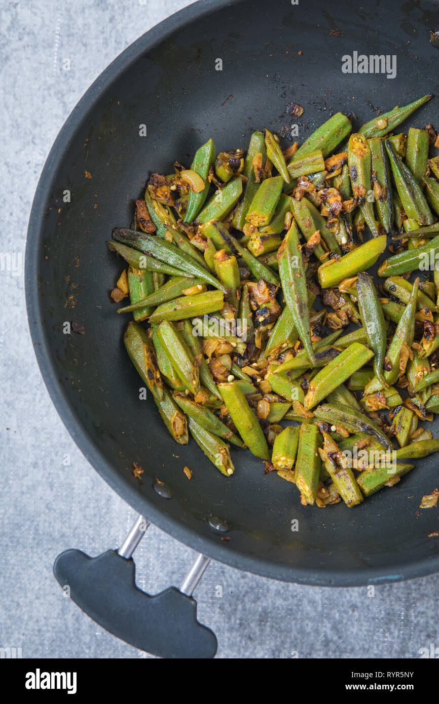Bhindi Ka Sabzi is a vegan okra side dish fromIndian cuisine. Bhindi is ...
