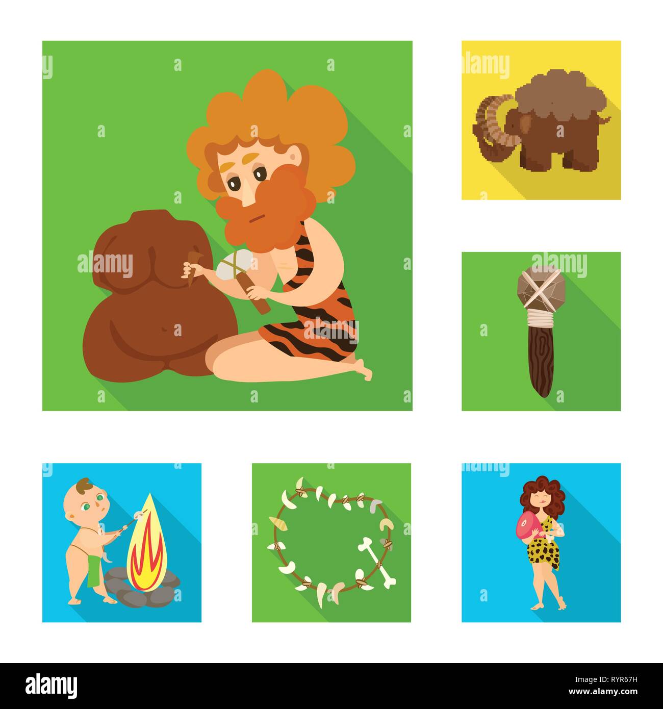 man,mammoth,hammer,kid,necklace,woman,primeval,animal,prehistoric,bone ...