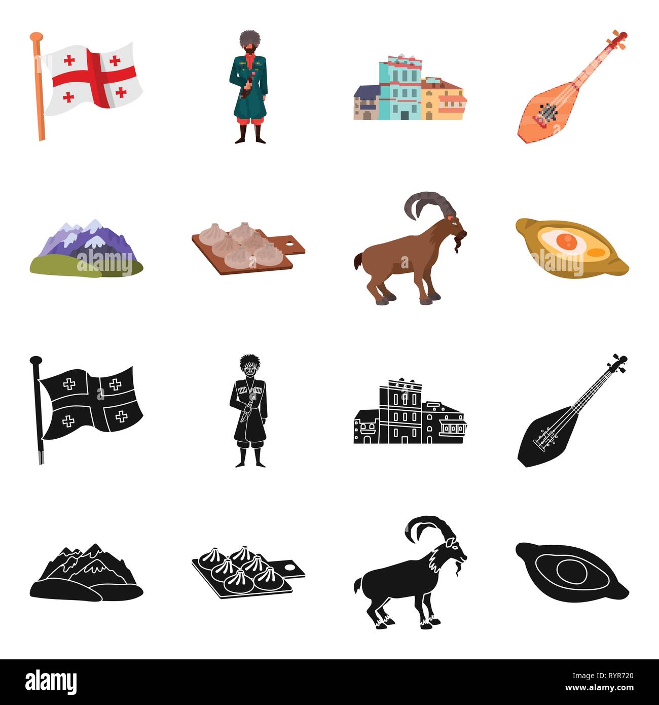 Vector illustration of culture and sightseeing symbol. Set of culture ...