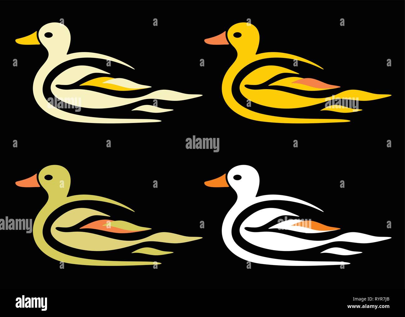 Duck in sea Stock Vector Images - Alamy