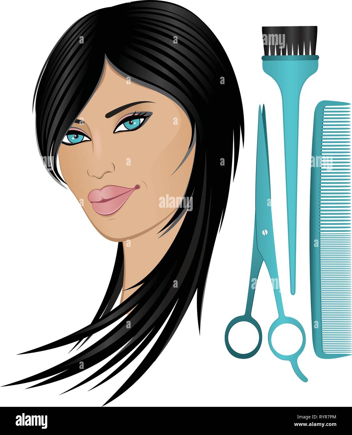 Model and hair set Stock Vector Image & Art - Alamy