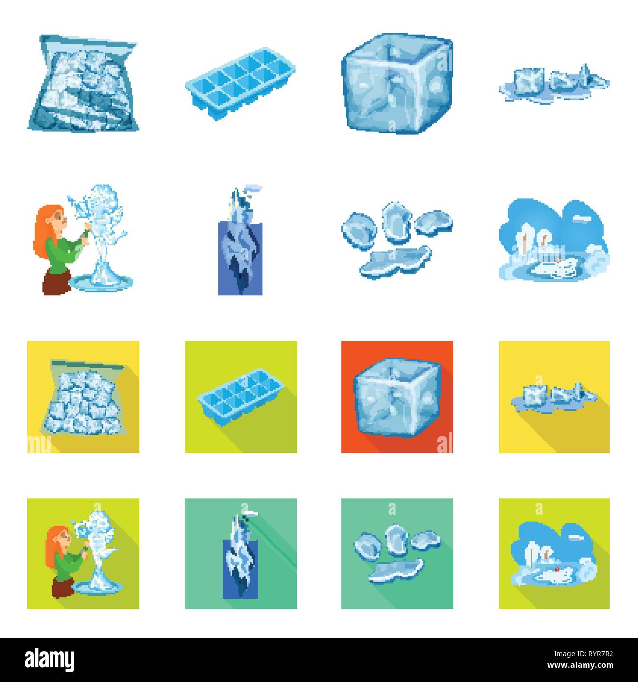 form,freezer,cube,sculpture,iceberg,splinters,pond,ice,package ...
