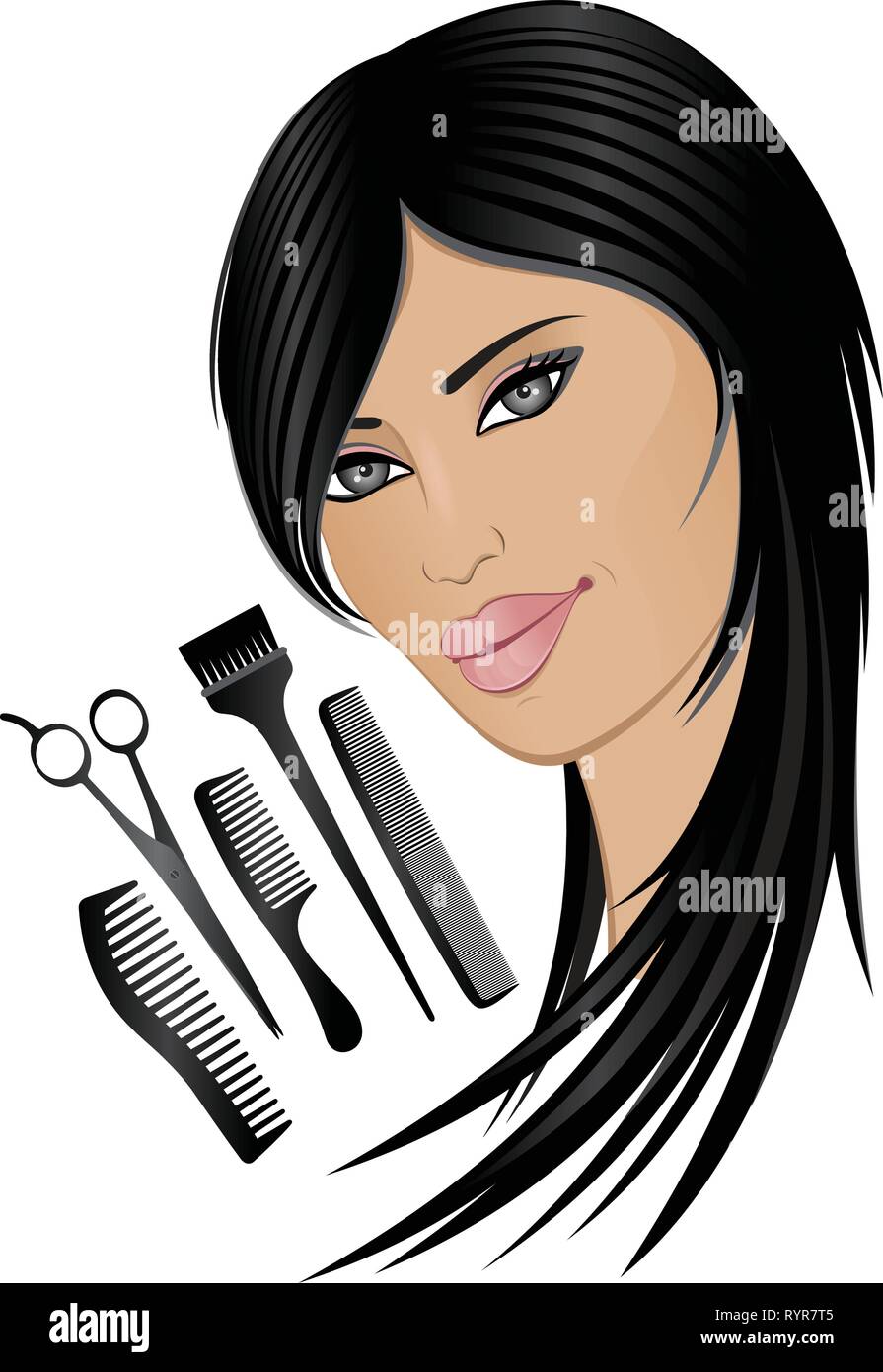 Model and hair set Stock Vector Image & Art - Alamy