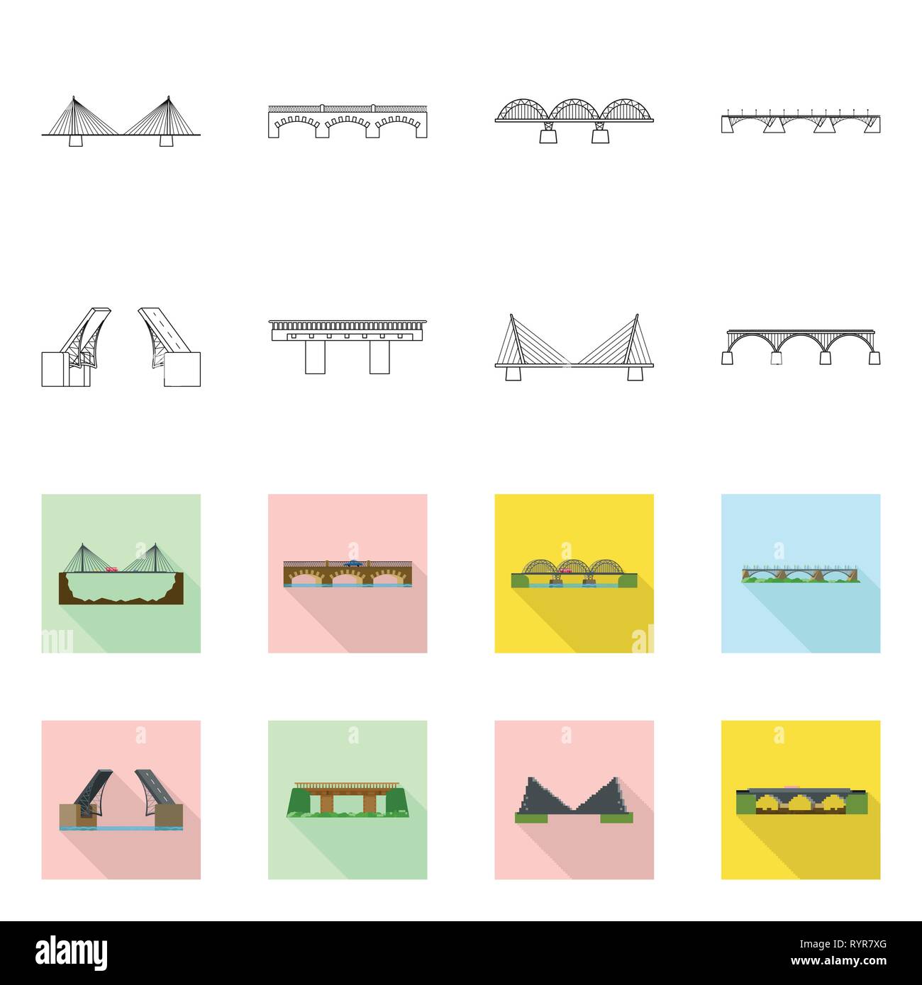 Vector design of connection and design sign. Collection of connection ...