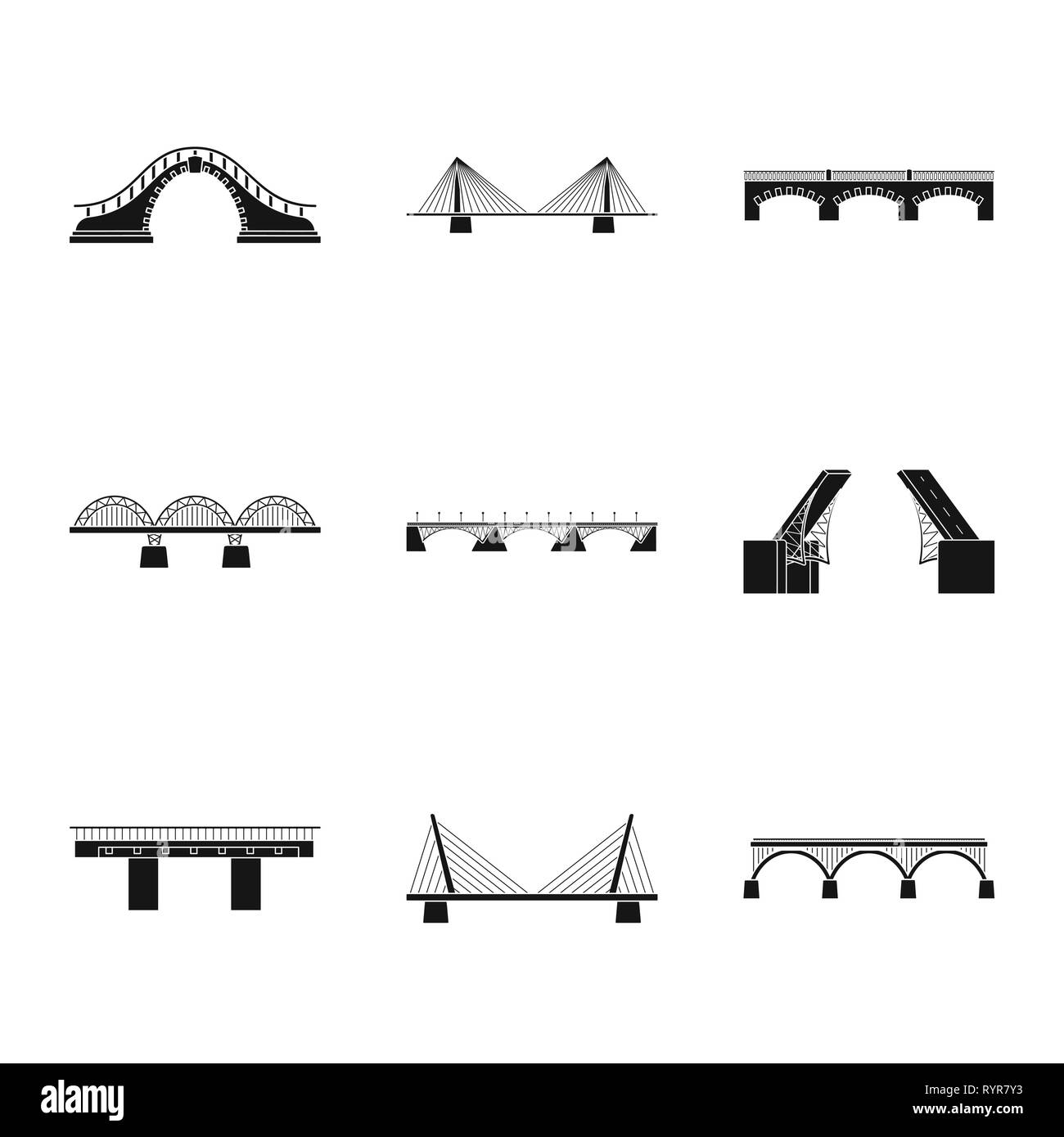 Isolated Object Of Construct And Side Symbol Collection Of Construct And Bridge Stock Vector