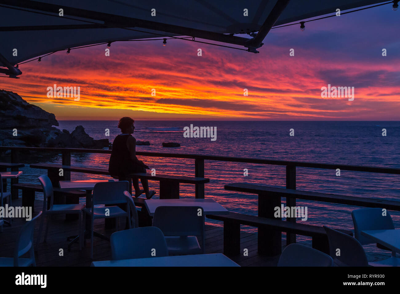 Magnificent sunset from the White Elephant Cafe at Gnarabup near ...