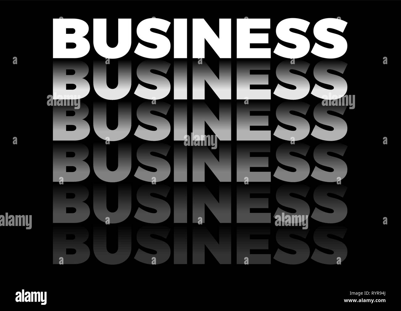 the word business in repetitive form, vector text in black background ...