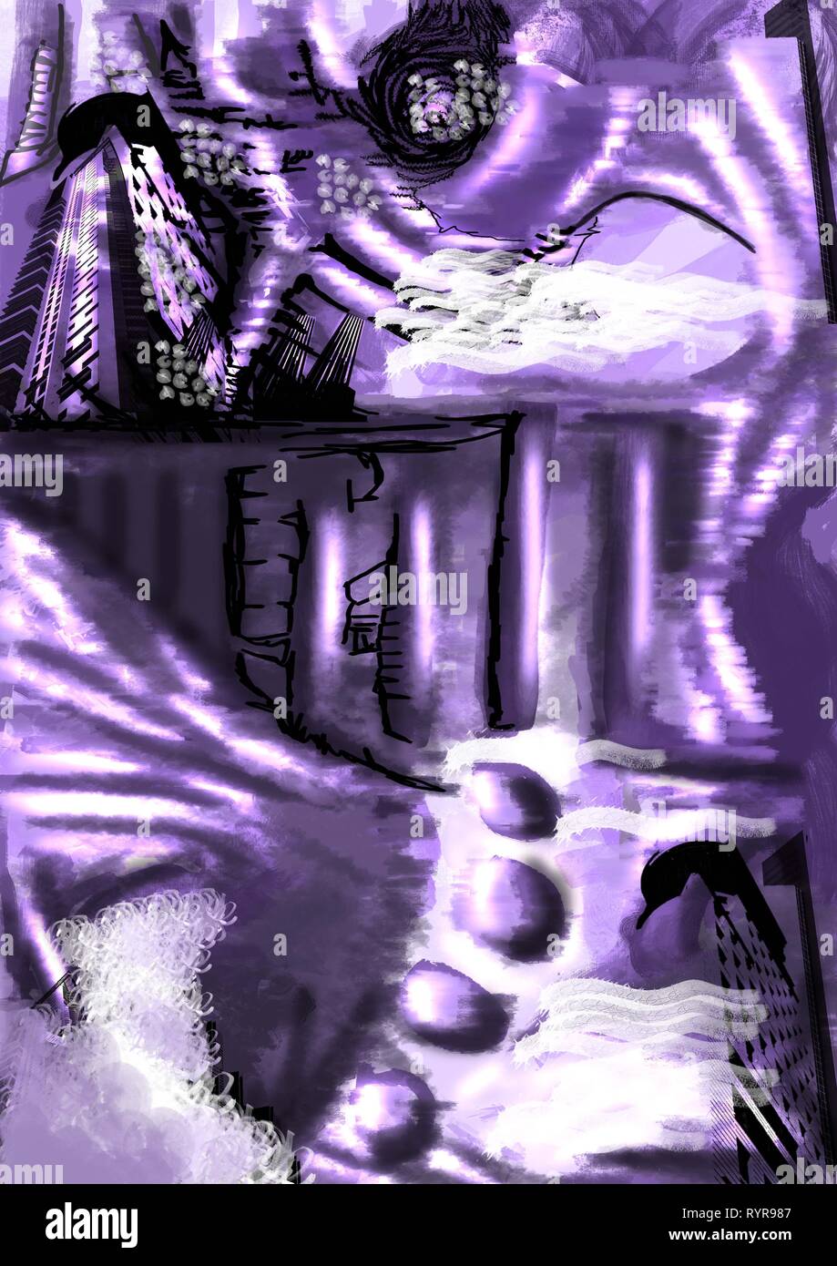 Vibrant sci fi themed abstract artwork Stock Photo - Alamy