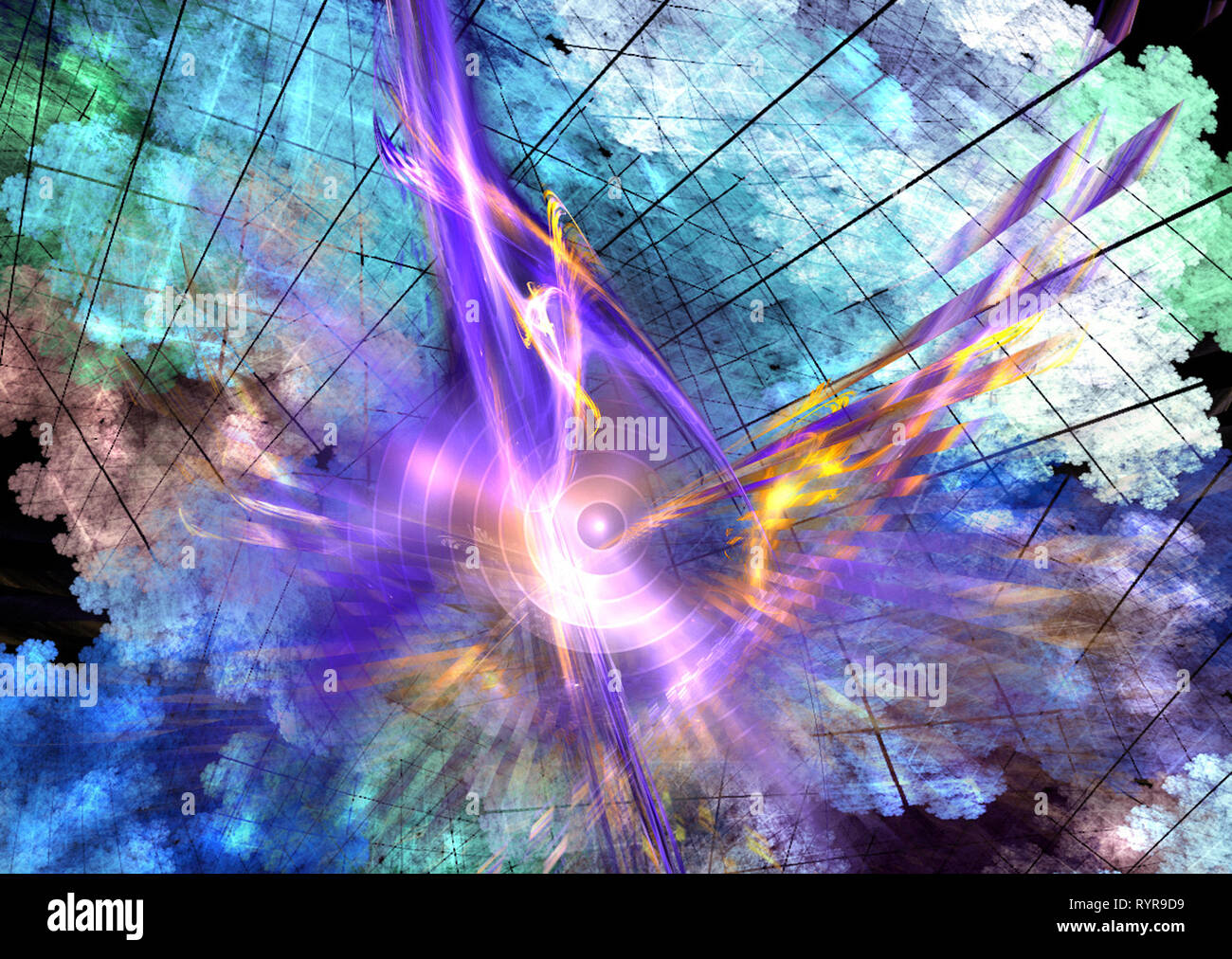 Vibrant sci fi themed abstract artwork Stock Photo - Alamy