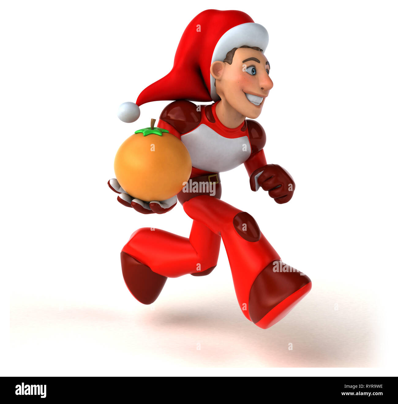 Fun Super Santa Claus - 3D Illustration Stock Photo - Alamy