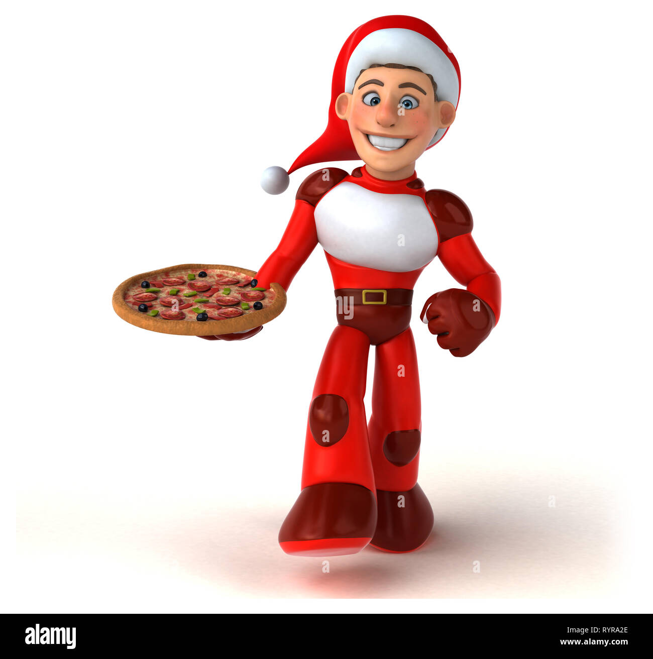 Fun Super Santa Claus - 3D Illustration Stock Photo - Alamy