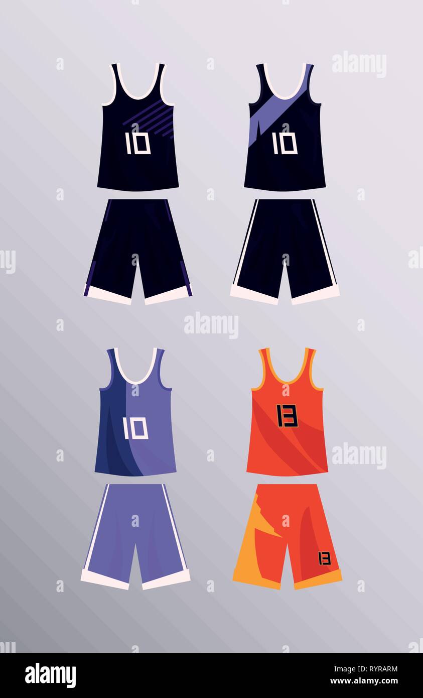 basketball uniform sport jersey shorts set vector illustration Stock ...