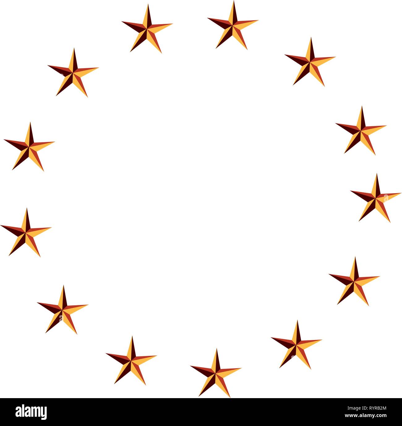 stars shaped circle emblem on white background vector illustration ...