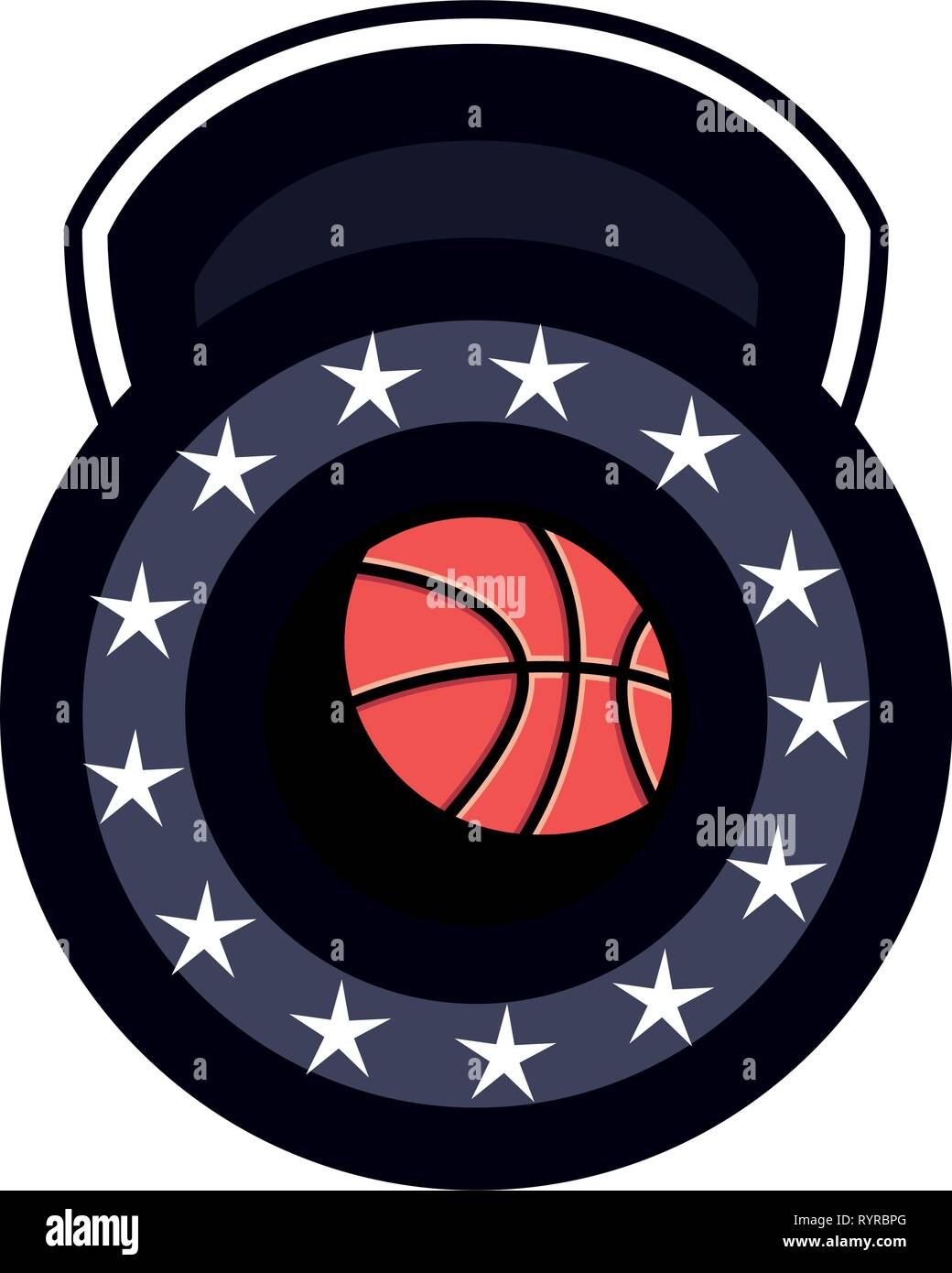 basketball sport ball emblem badge background vector illustration Stock ...