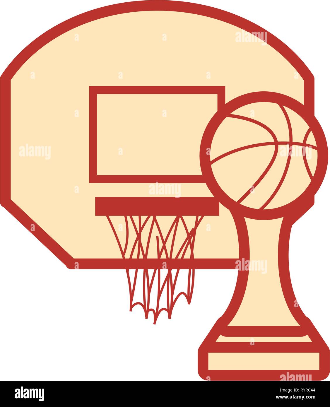 basketball sport trophy hoop white background vector illustration Stock ...