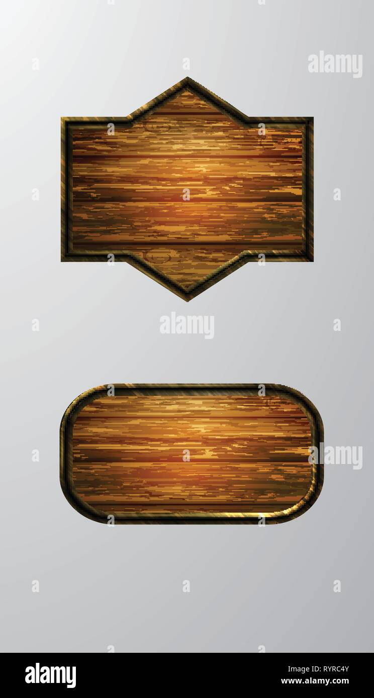 Vector realistic illustration of wooden signboard Stock Vector Image ...