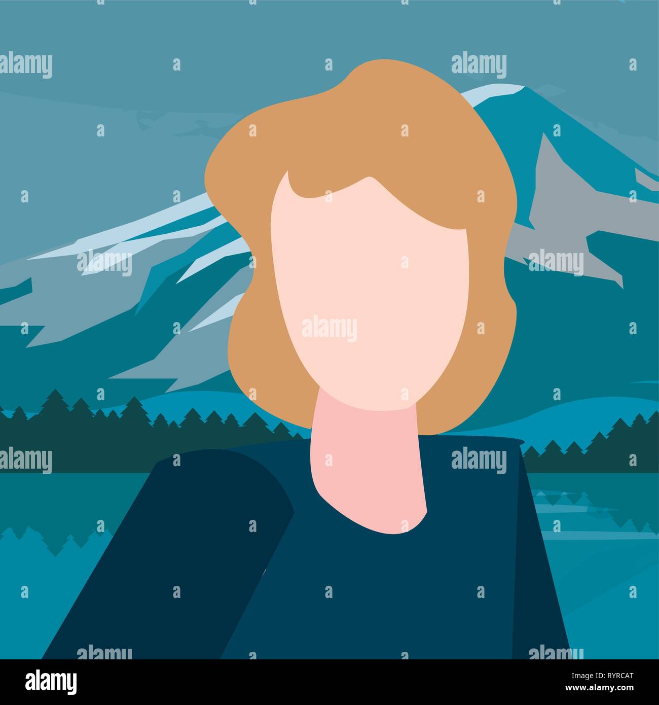 man avatar scene nature landscape vector illustration Stock Vector ...