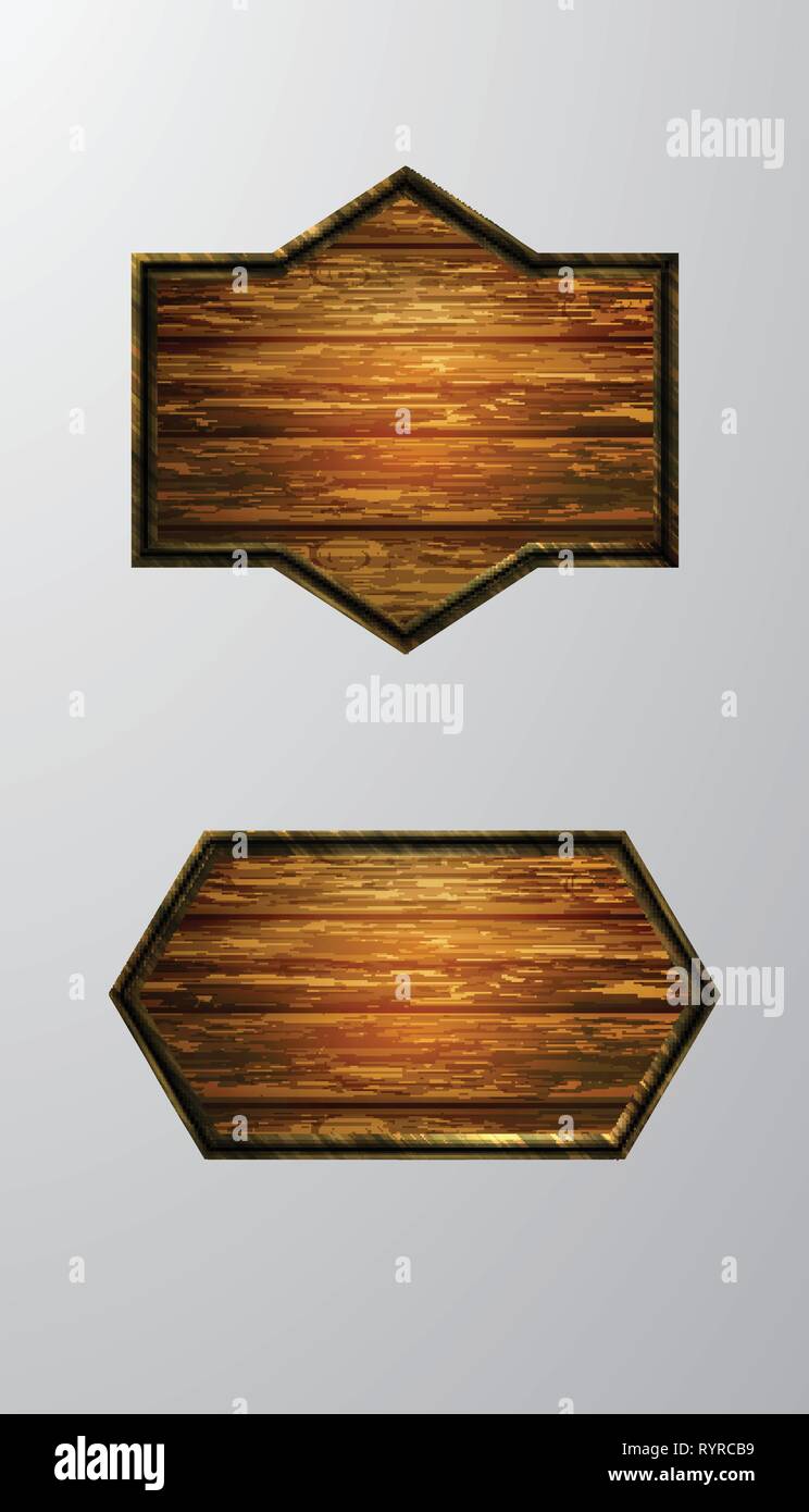 Vector realistic illustration of wooden signboard Stock Vector Image ...