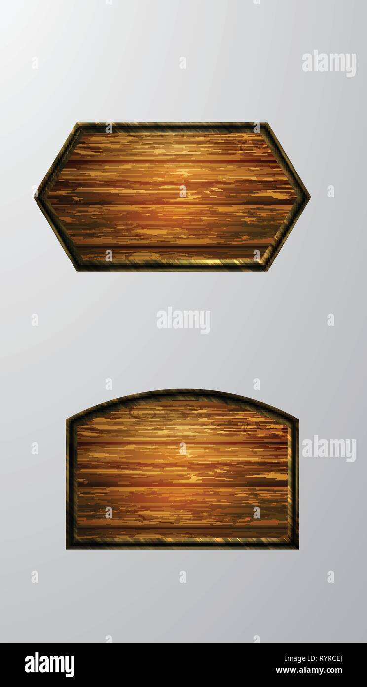 Vector realistic illustration of wooden signboard Stock Vector Image ...