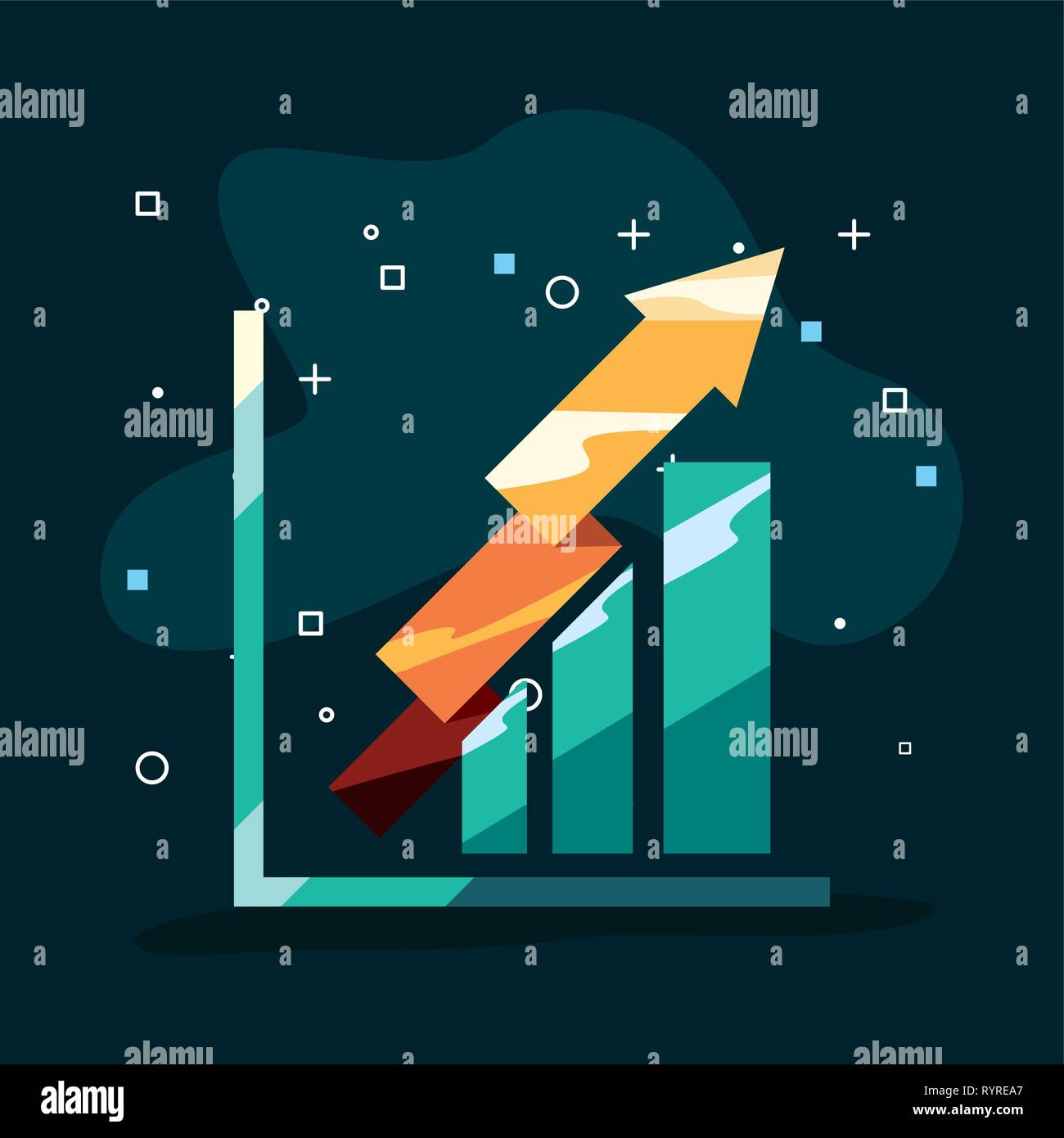 financial chart bank money success vector illustration Stock Vector ...