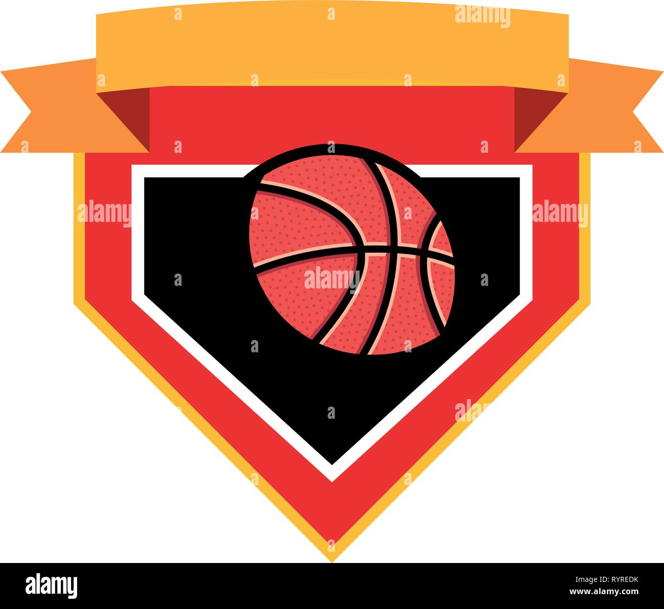 basketball sport ball emblem badge background vector illustration Stock ...