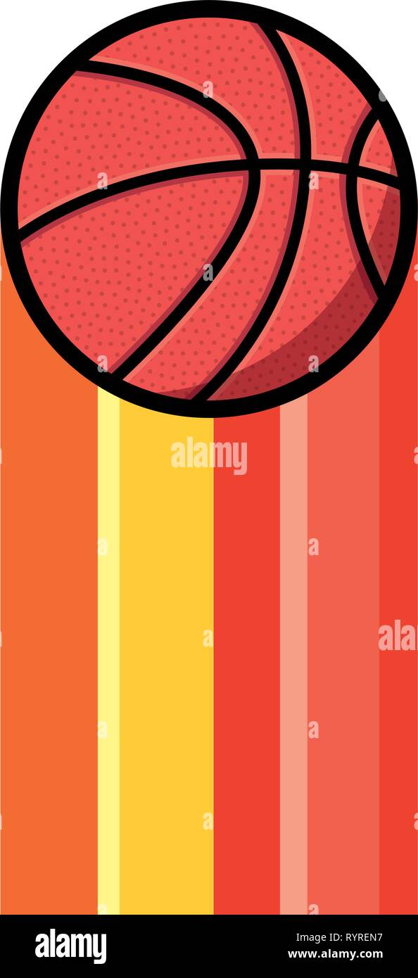 flying basketball ball sport white background vector illustration Stock ...