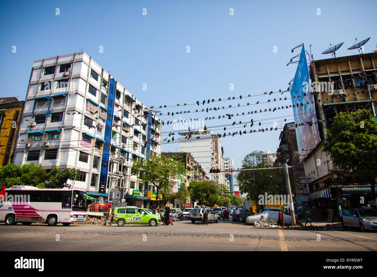 Street scenes in Yangon, Myanmar Stock Photo - Alamy