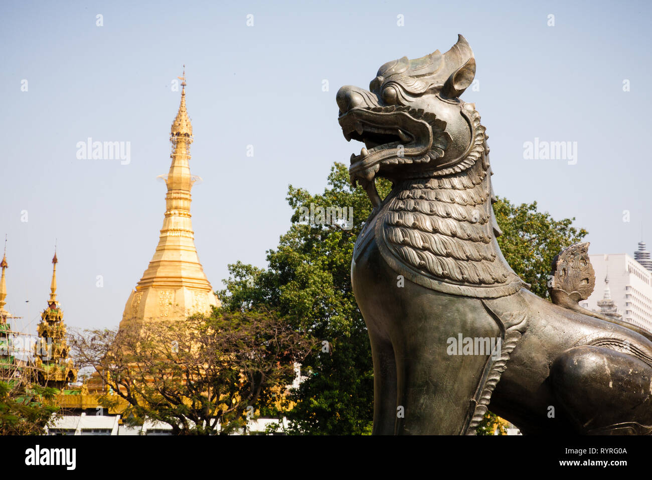 The Independence Monument in Maha Bandula Park, Yangon, Myanmar Stock ...
