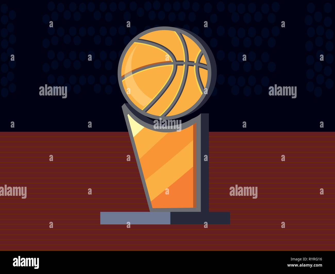 trophy ball basketball sport award vector illustration Stock Vector ...