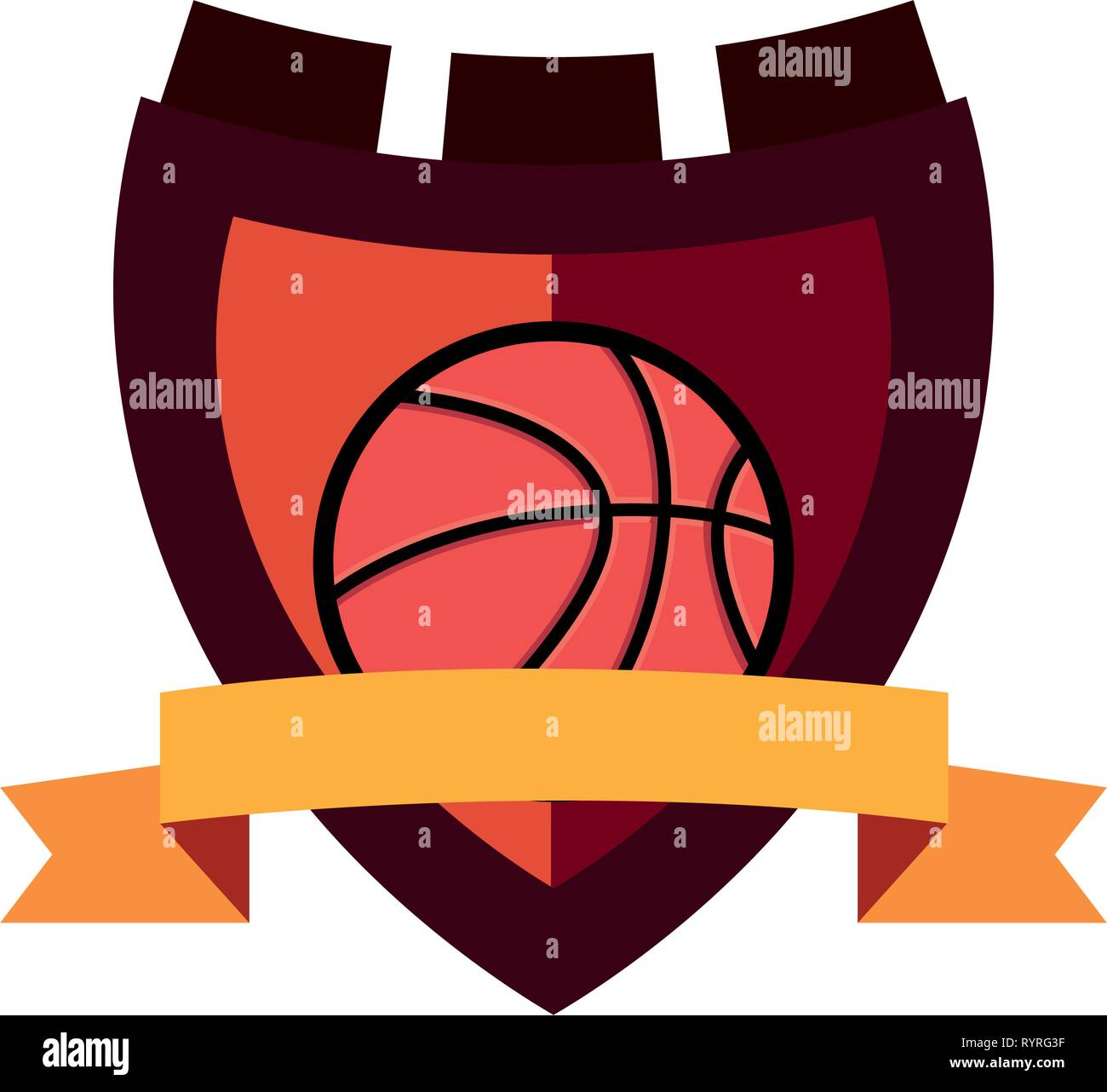 basketball sport ball emblem badge background vector illustration Stock ...