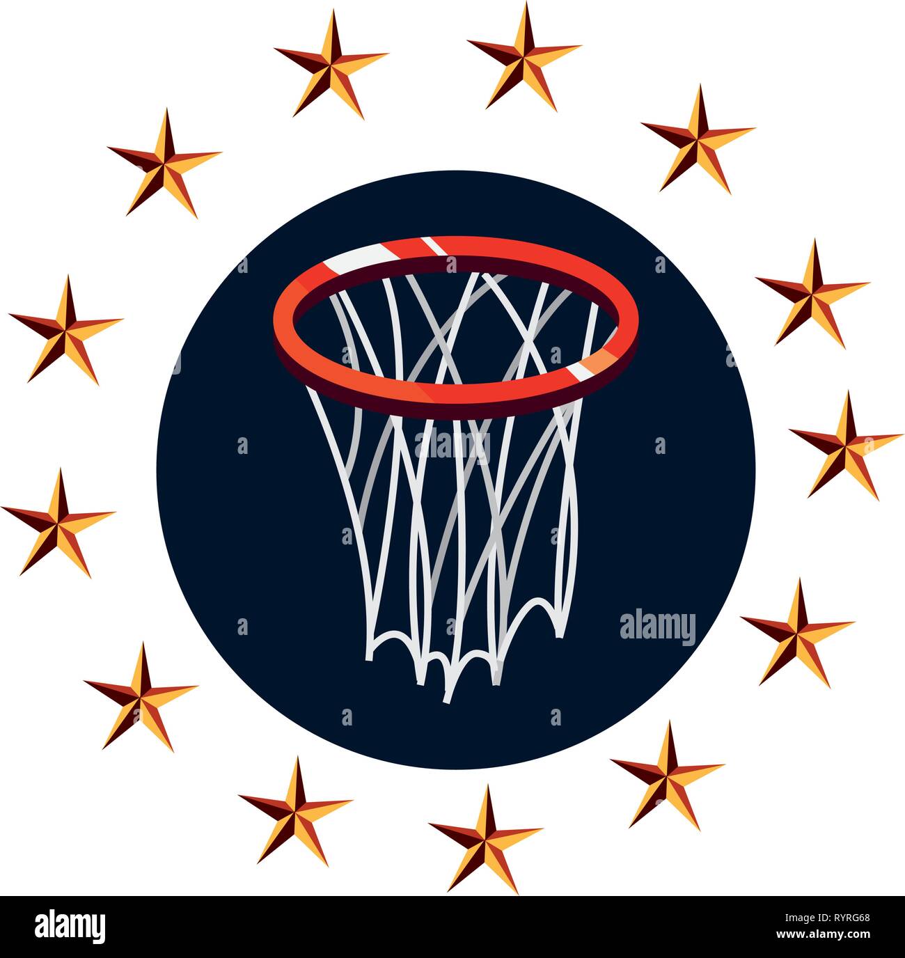 basketball sport hoop emblem vector illustration design Stock Vector ...