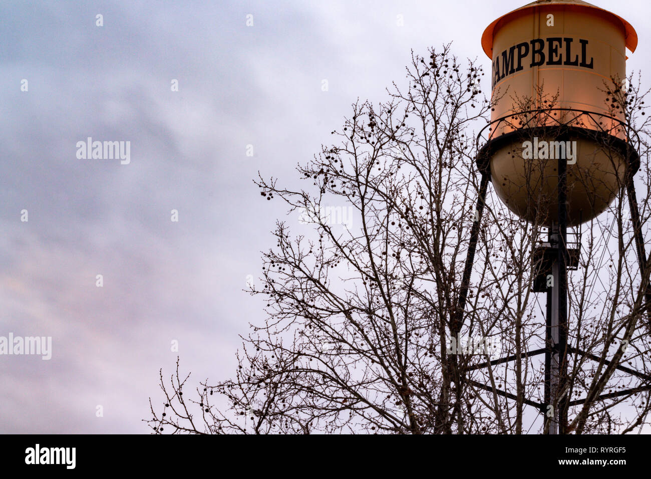 Campbell water tower Stock Photo - Alamy