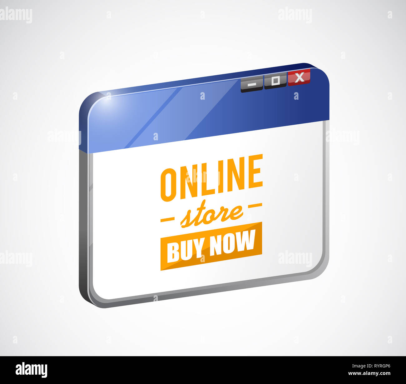 online store buy now sign on a web browser concept illustration over a ...