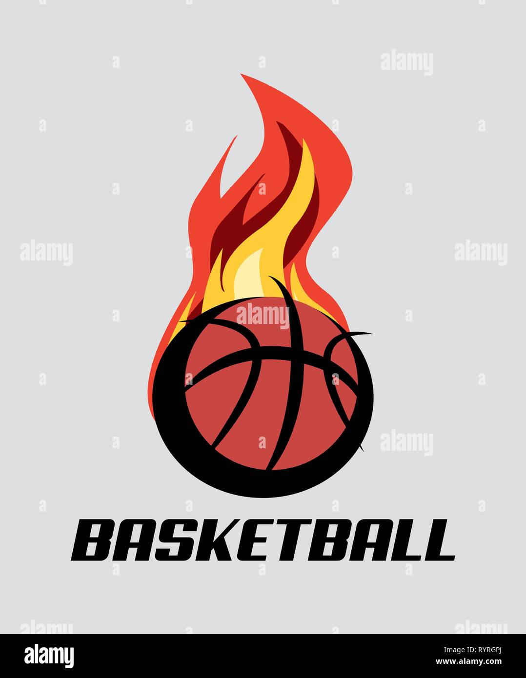 Basketball On Fire Logo