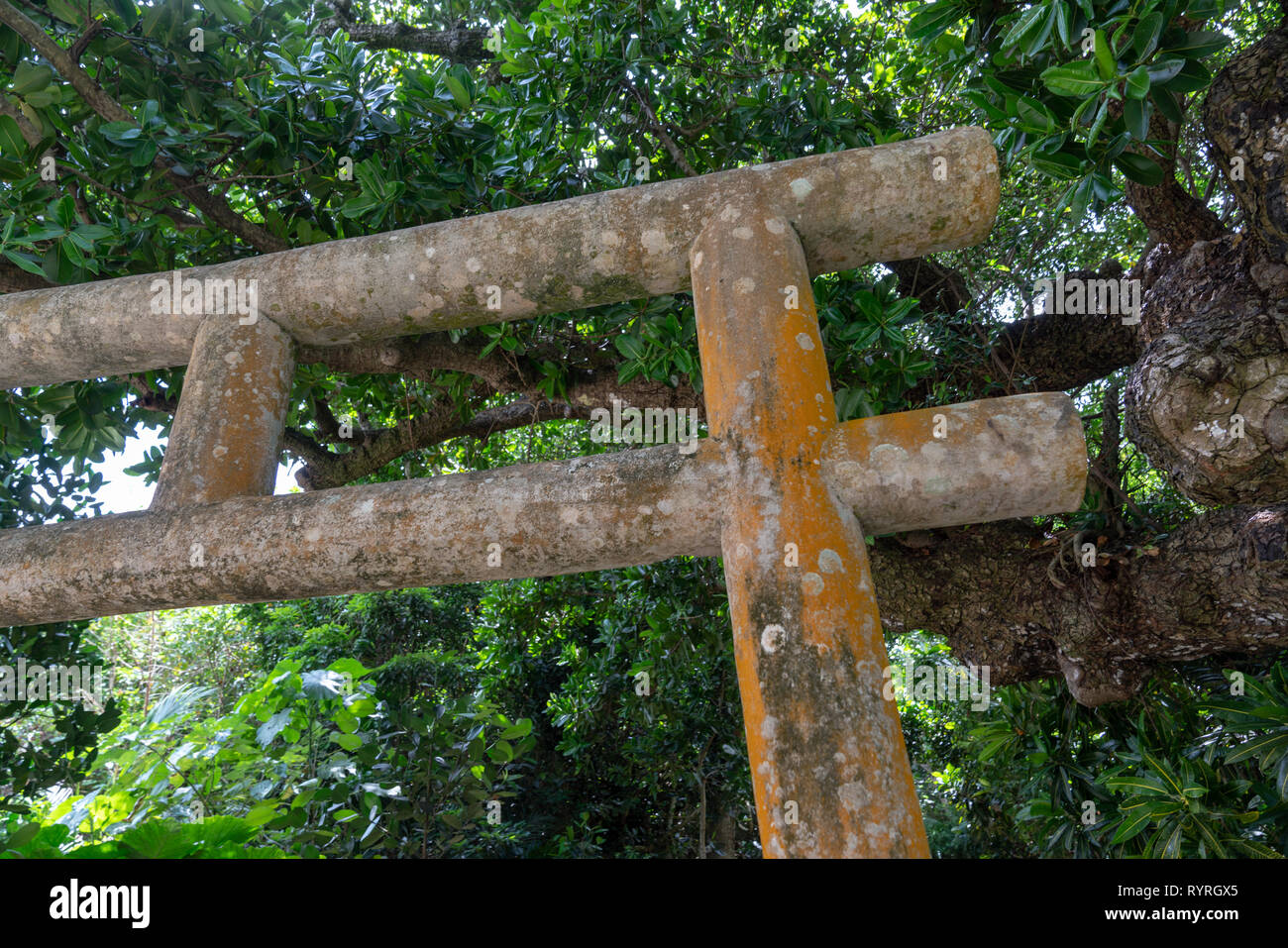Torii (shrine gate) in Taketomi Island, Okinawa Prefecture, Japan Stock ...