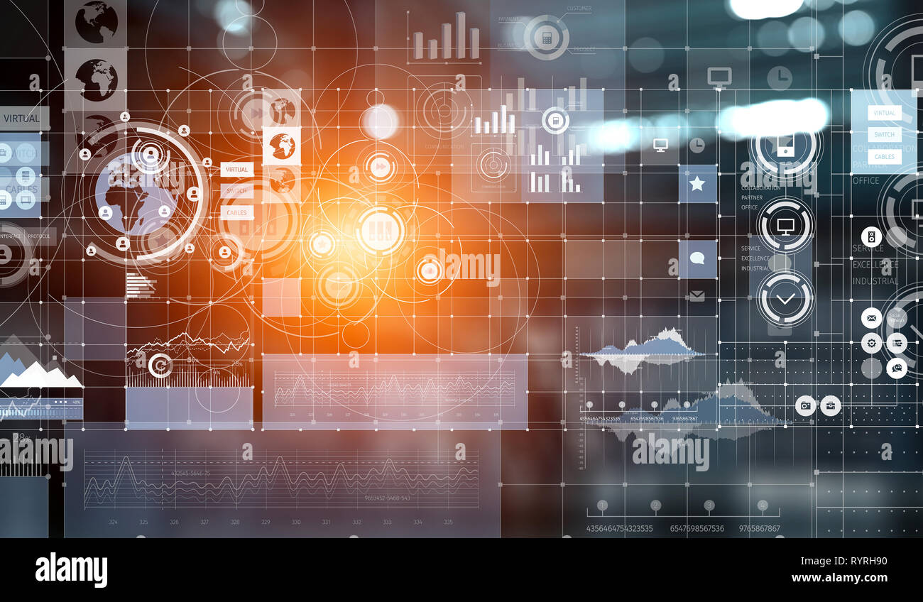 Innovative technology background. Mixed media Stock Photo - Alamy