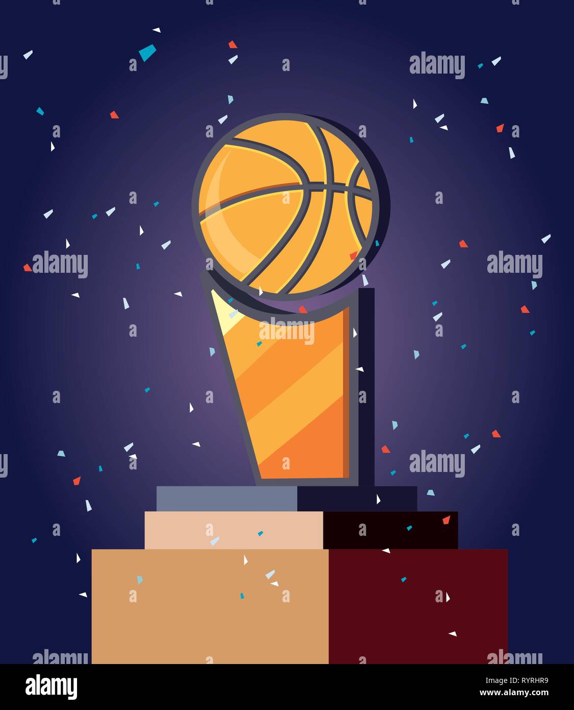 trophy ball basketball sport award vector illustration Stock Vector ...