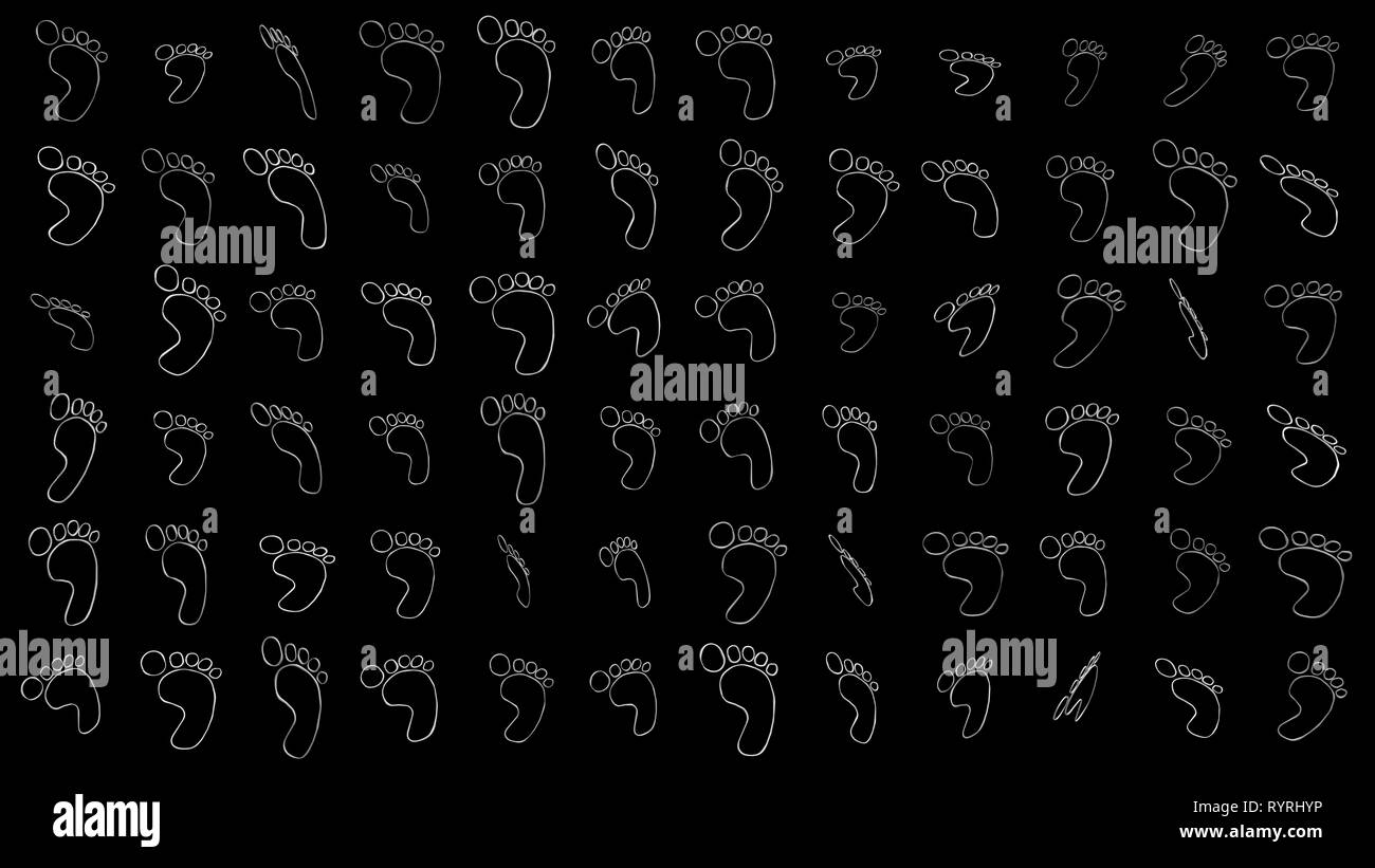 The 3d rendering of image of footprint with different angle Stock Photo ...