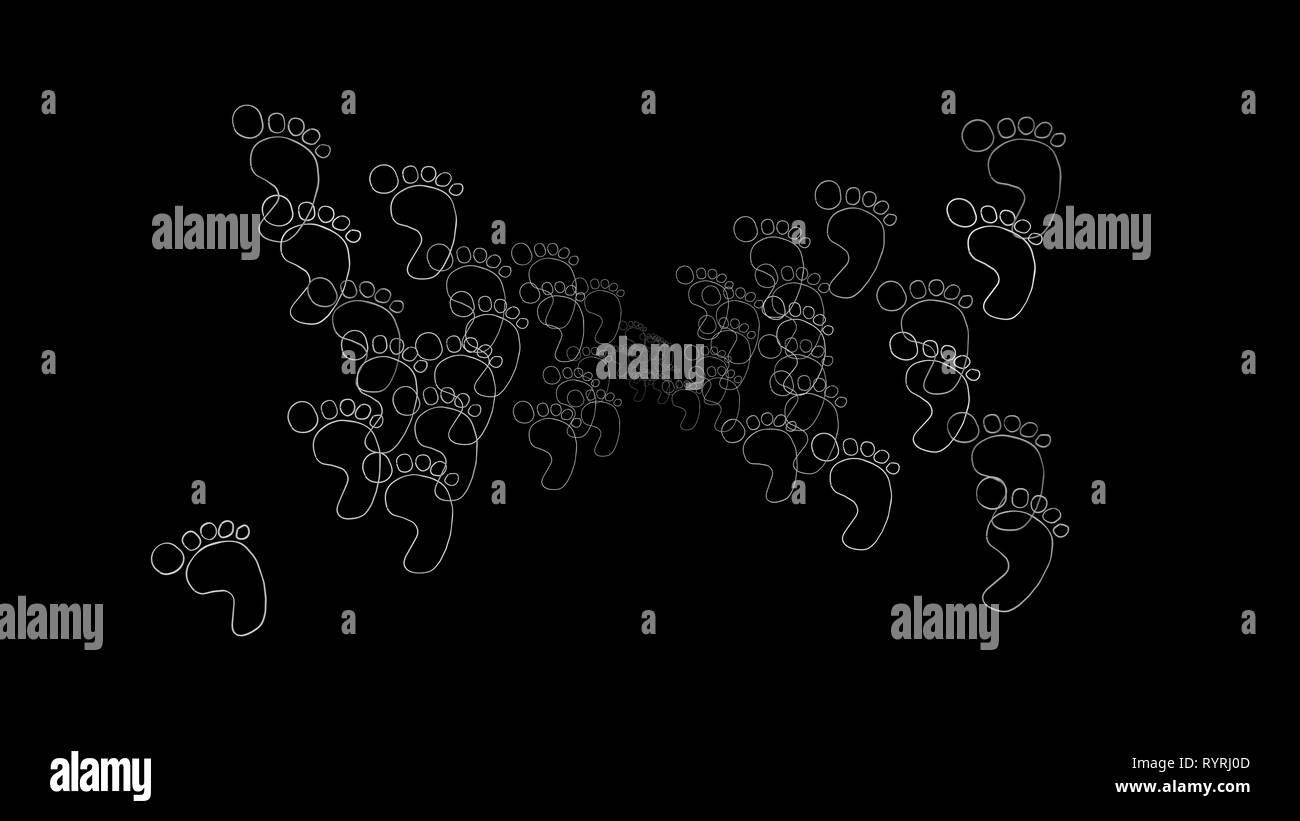 The 3d rendering of image of footprint with different angle Stock Photo ...