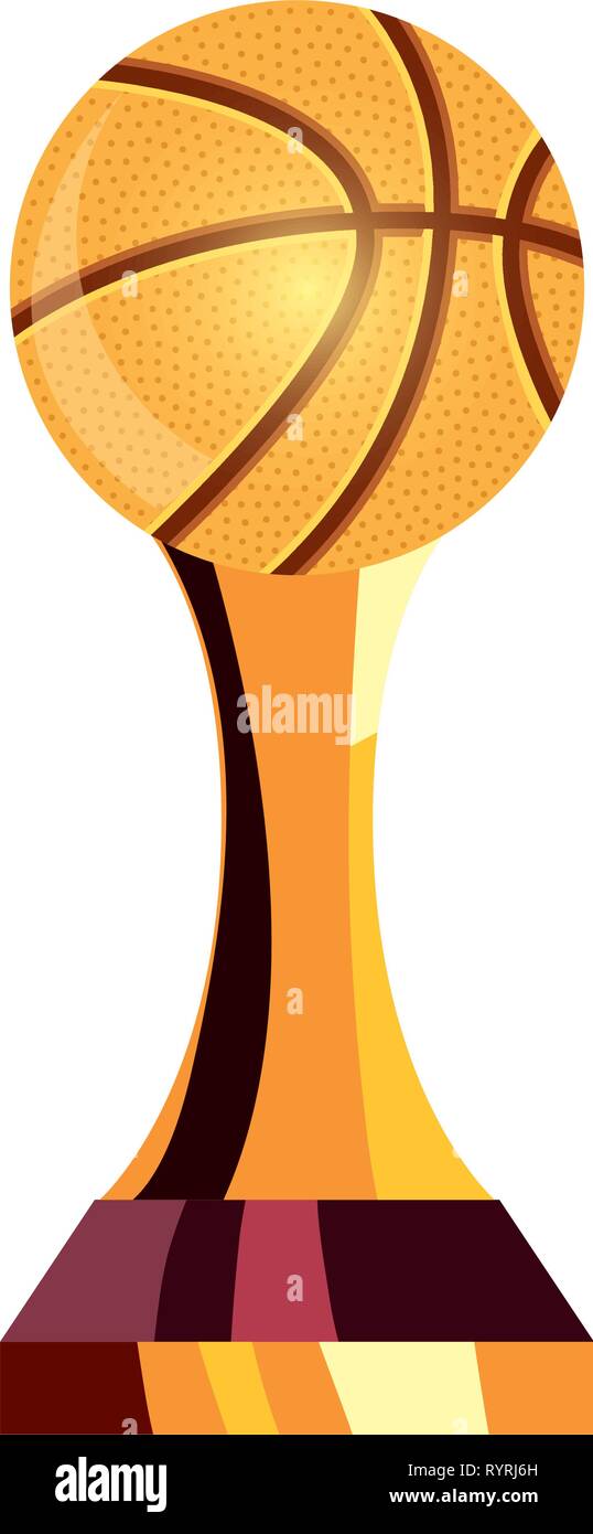 trophy ball basketball sport award vector illustration Stock Vector ...