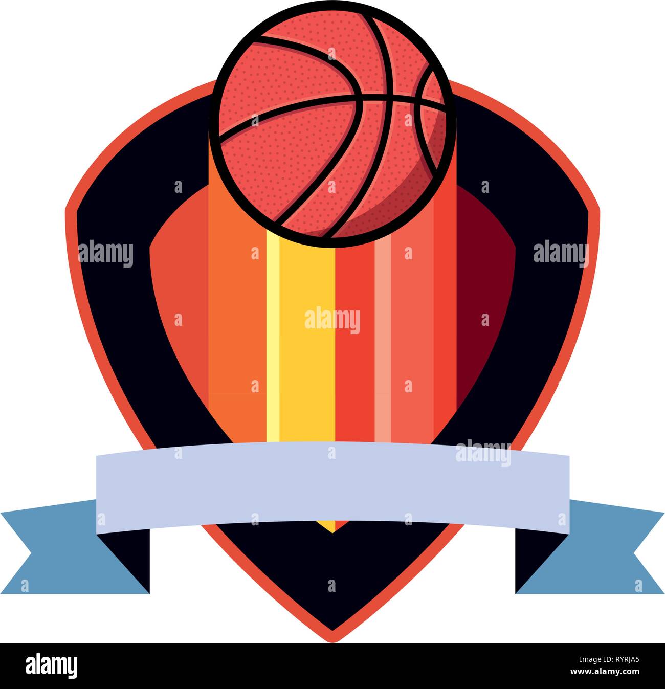 basketball sport ball emblem badge background vector illustration Stock ...