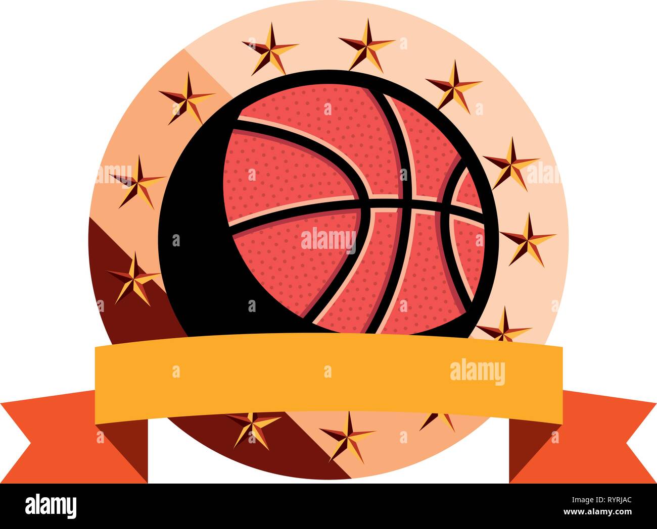 basketball sport ball sport emblem vector illustration Stock Vector ...
