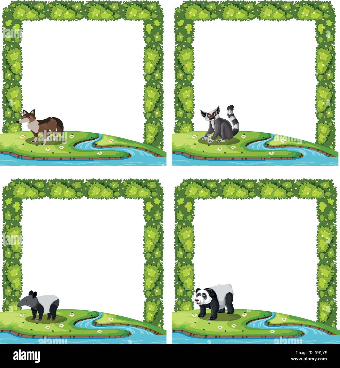 Set of animal frame illustration Stock Vector Image & Art - Alamy