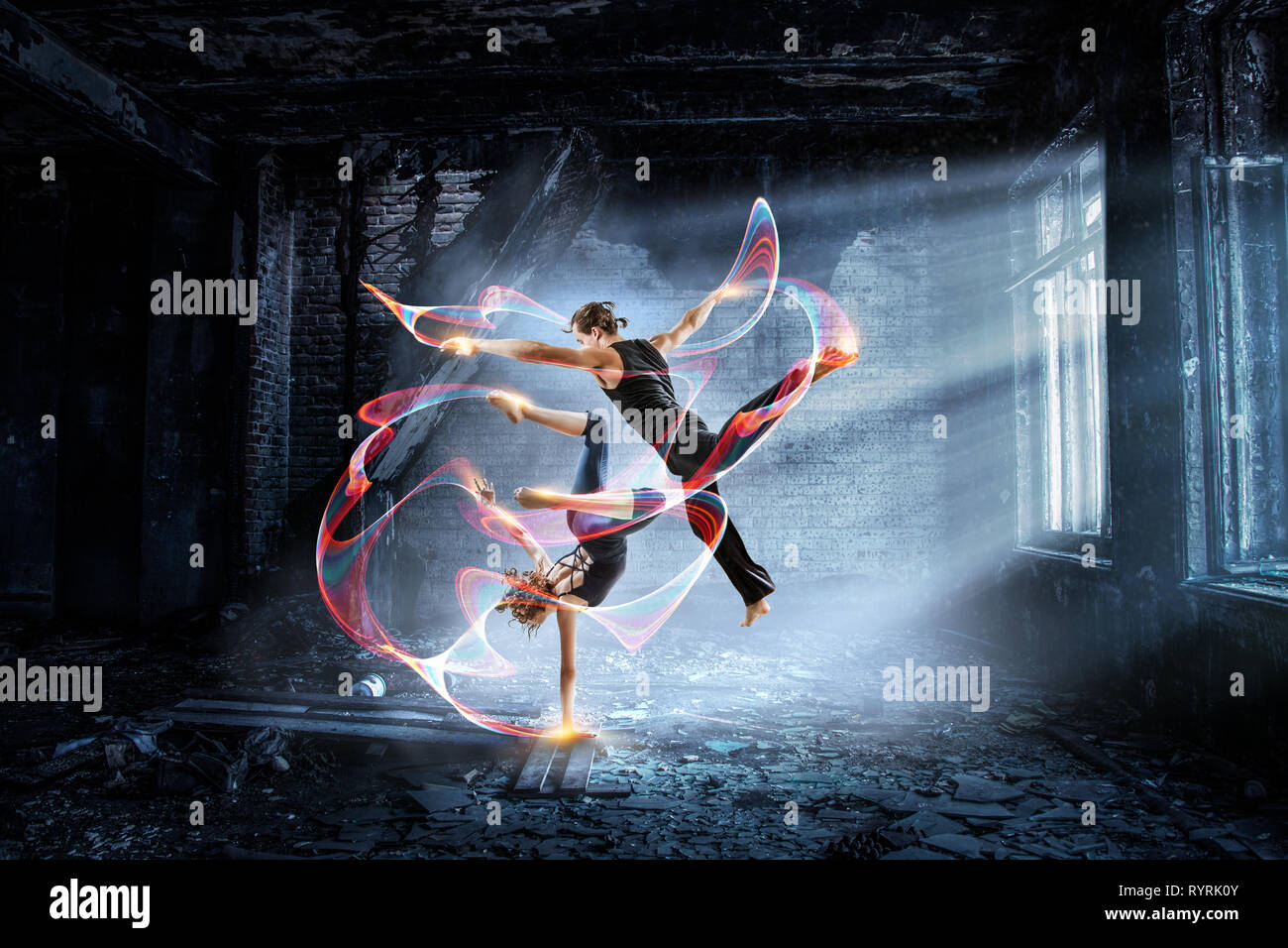 Moving to the beat. Mixed media Stock Photo - Alamy