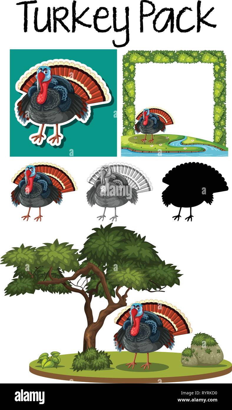 Set of turkey pack illustration Stock Vector Image & Art - Alamy